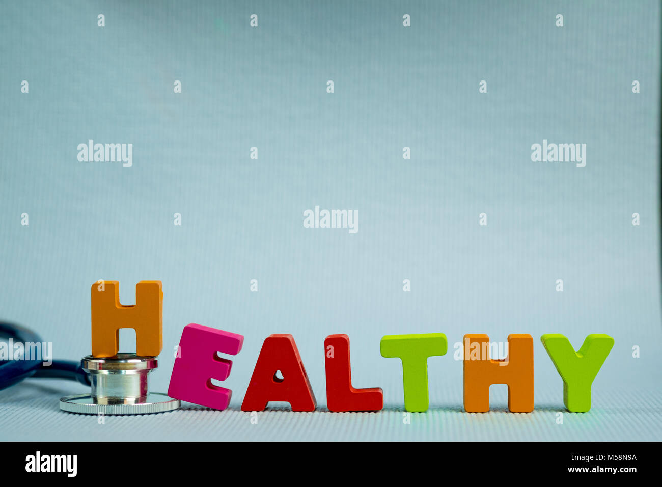 Text healthy alphabet with stethoscope, healthy and health care concept ...