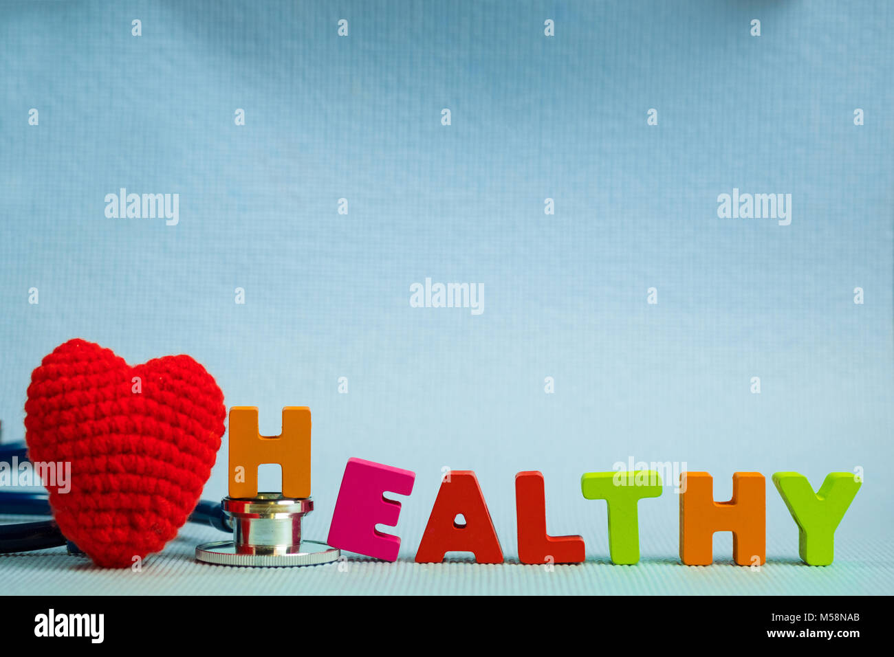Text healthy alphabet with stethoscope, healthy and health care concept ...
