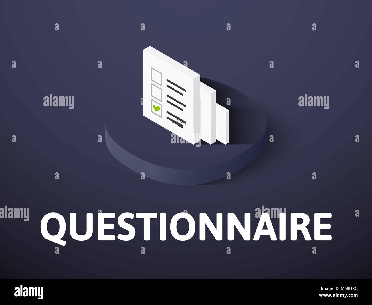 Questionnaire isometric icon, isolated on color background Stock Vector ...
