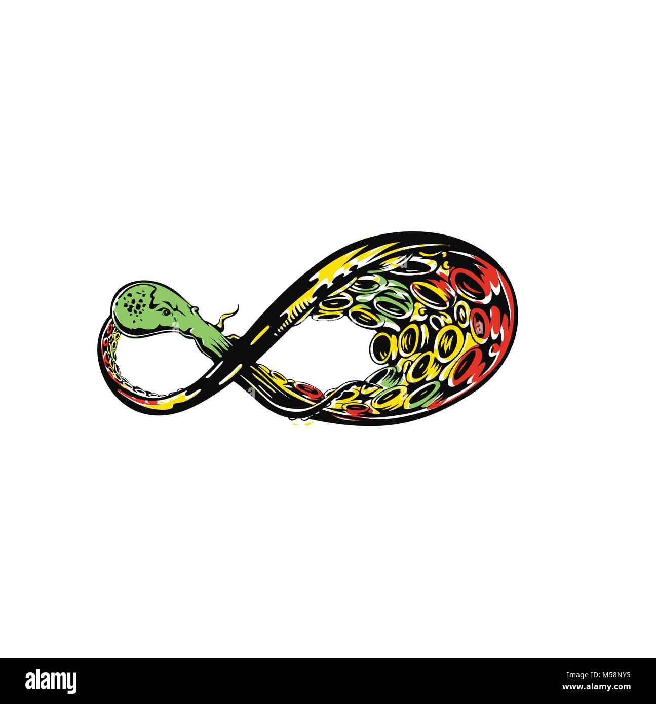 Minimal logo of octopus is in infinity symbol vector illustration Stock ...