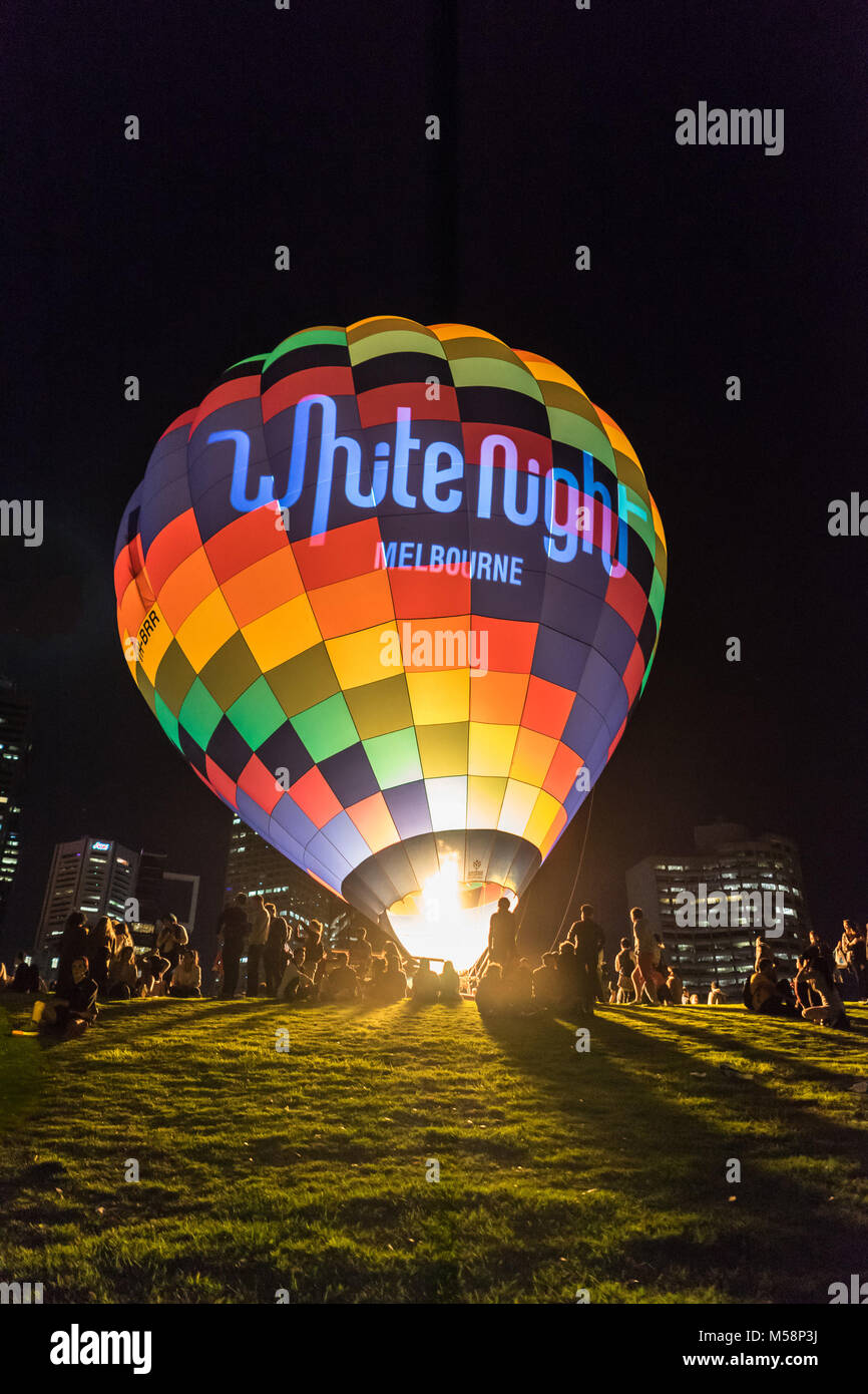 Melbourne, Australia - Feb 21, 2016: The annual White Night event Stock ...