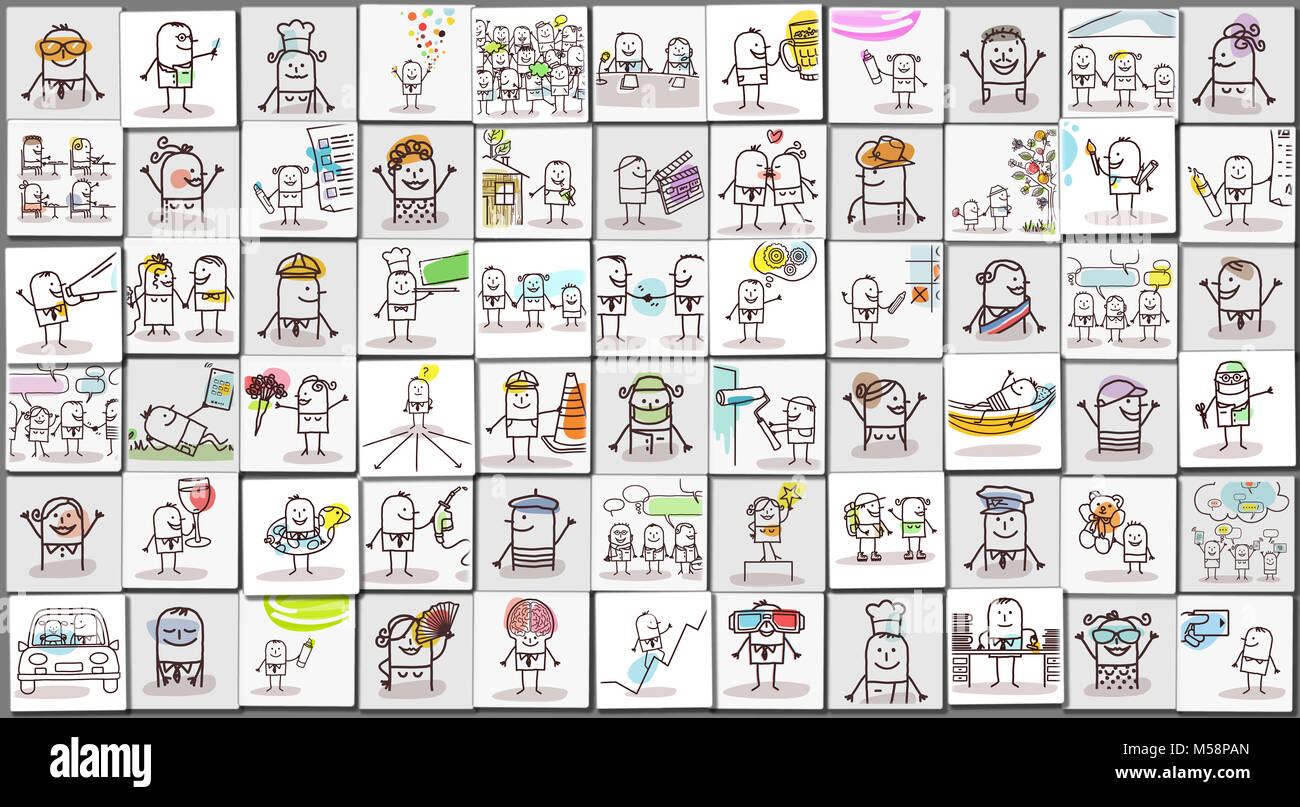 Cartoon people characters collection hi-res stock photography and ...