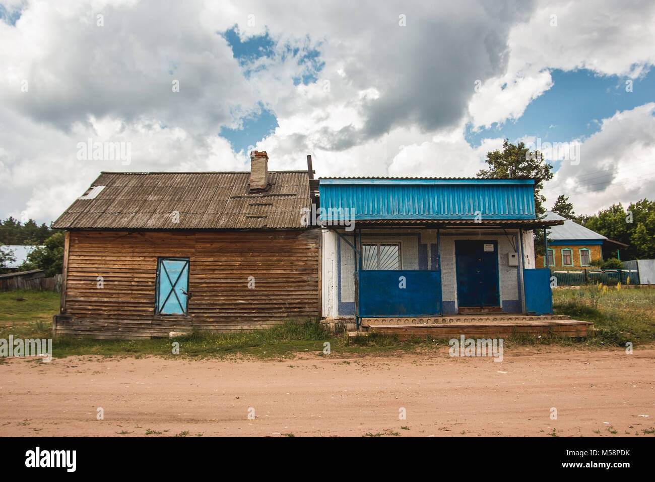 Village shop in typical Russian countryside at summer Stock Photo - Alamy