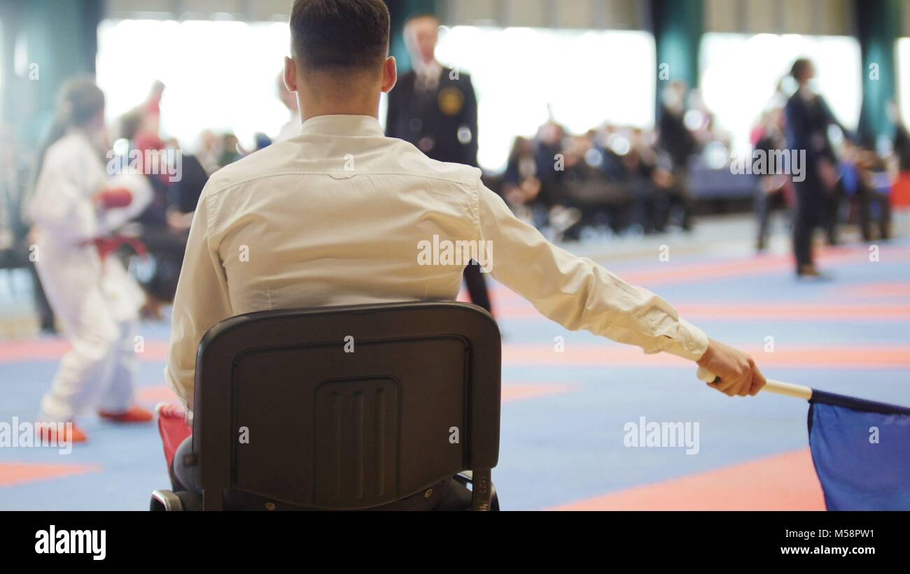 The man judge in the competition of karate Stock Photo - Alamy