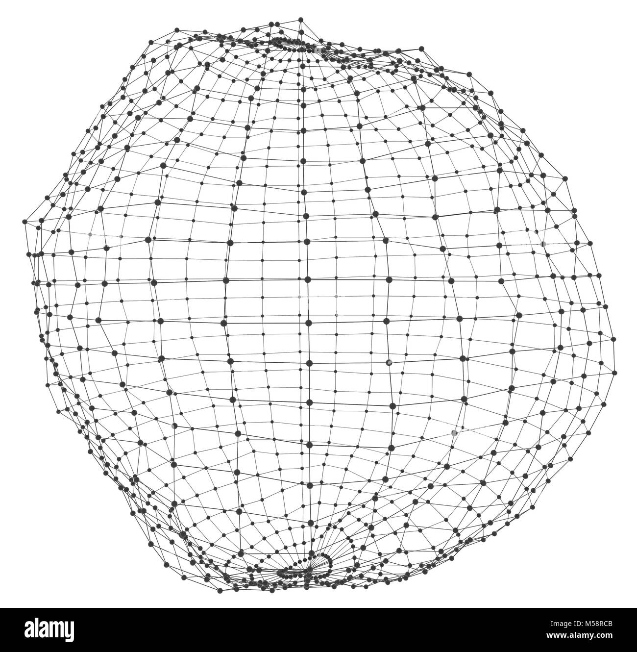 Abstract plexus sphere on white background Stock Photo - Alamy