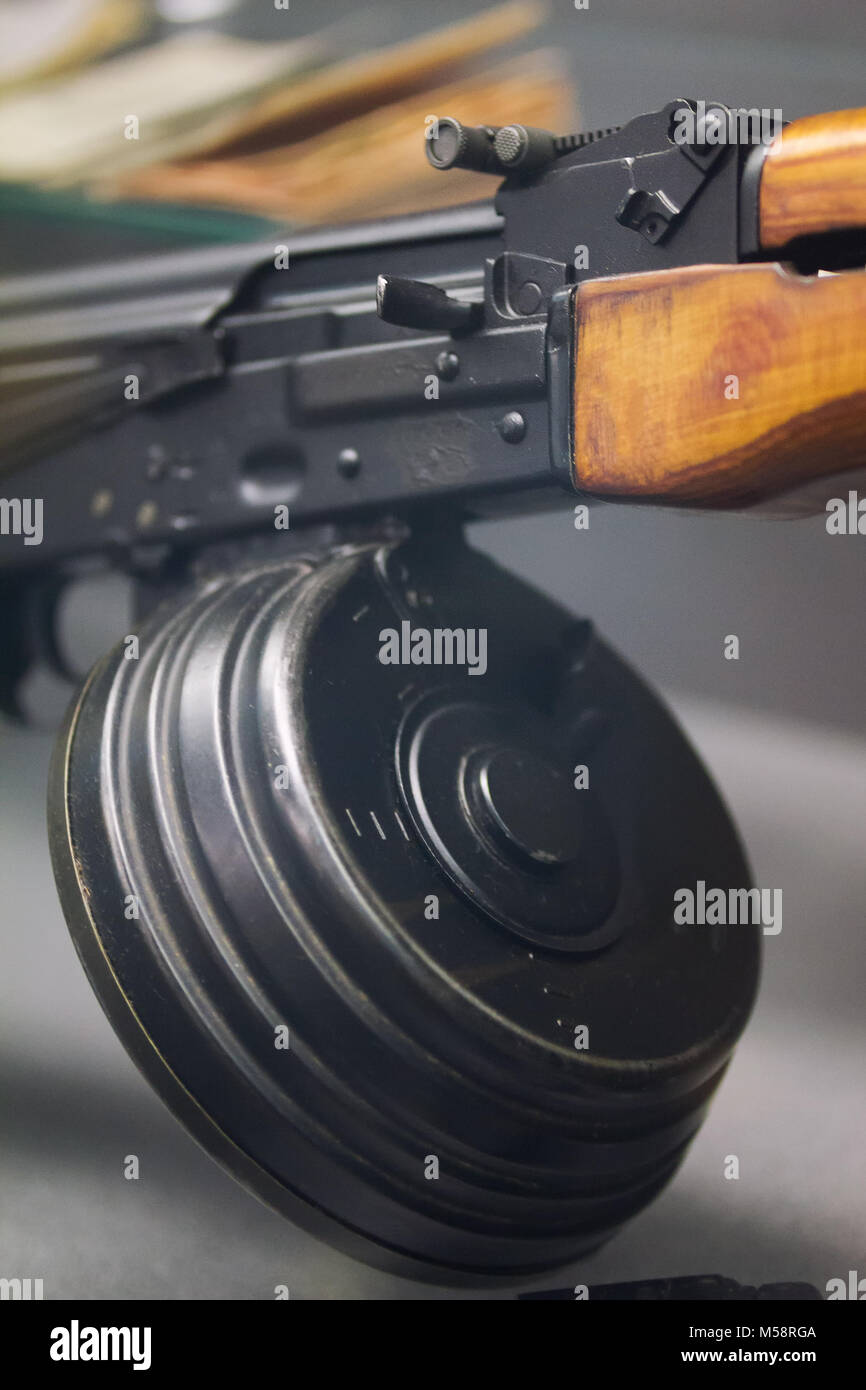 Machine gun - russian weapon, automatic rifle Stock Photo - Alamy