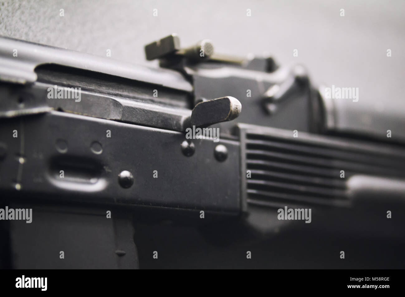 Soviet weapon - Russian assault rifles - close up view Stock Photo - Alamy