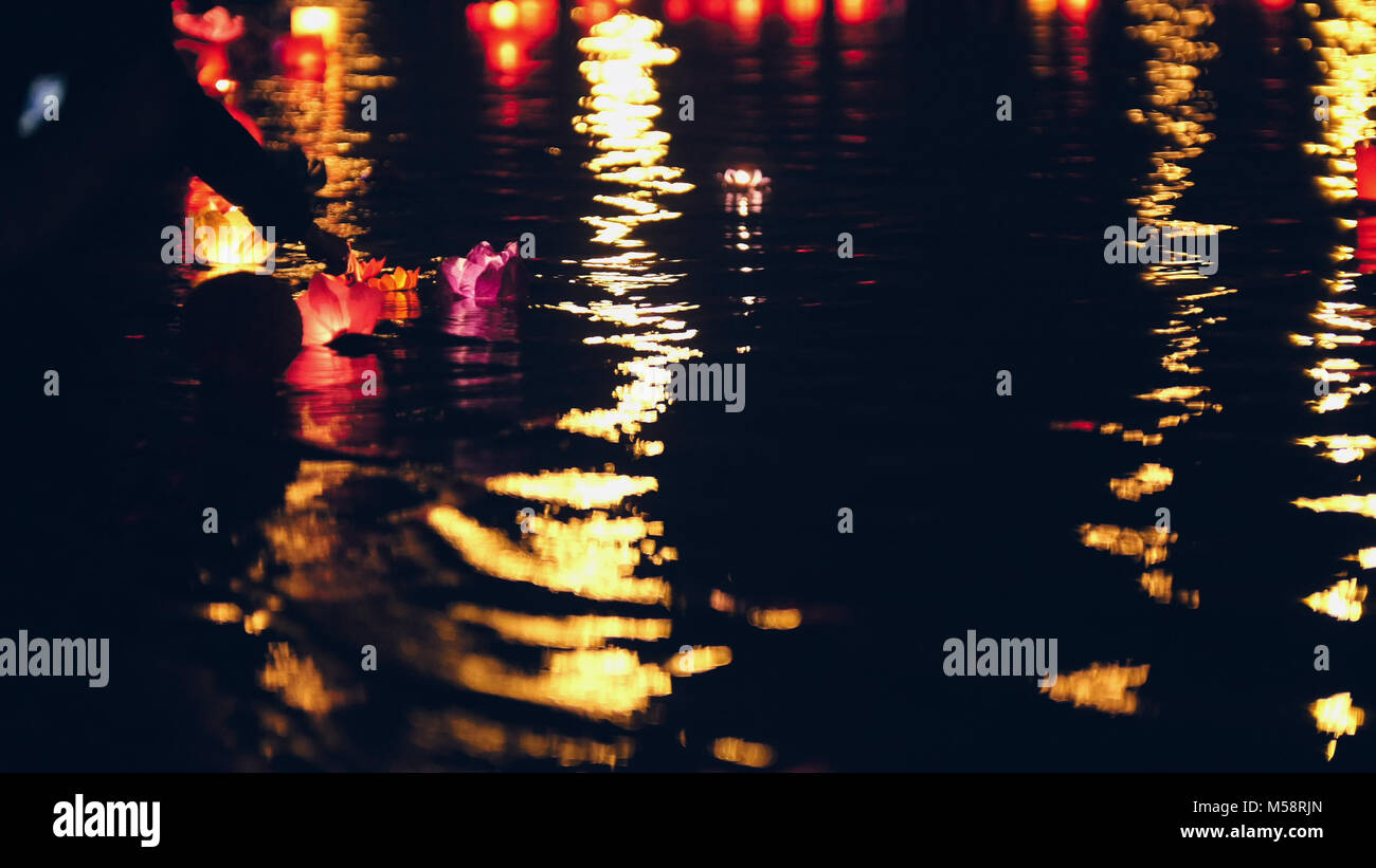 Lanterns At Night In Water