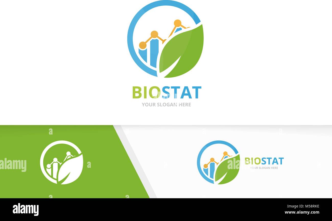 Vector graph and leaf logo combination. Diagram and eco symbol or icon ...