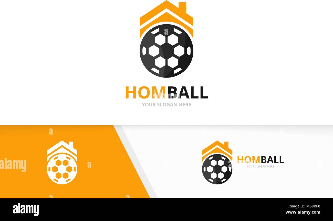 Vector soccer and real estate logo combination. Ball and house symbol ...