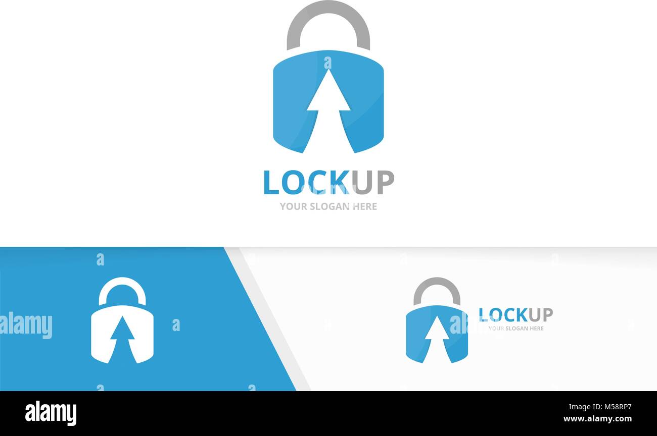 Vector lock and arrow up logo combination. Safe and growth symbol or ...