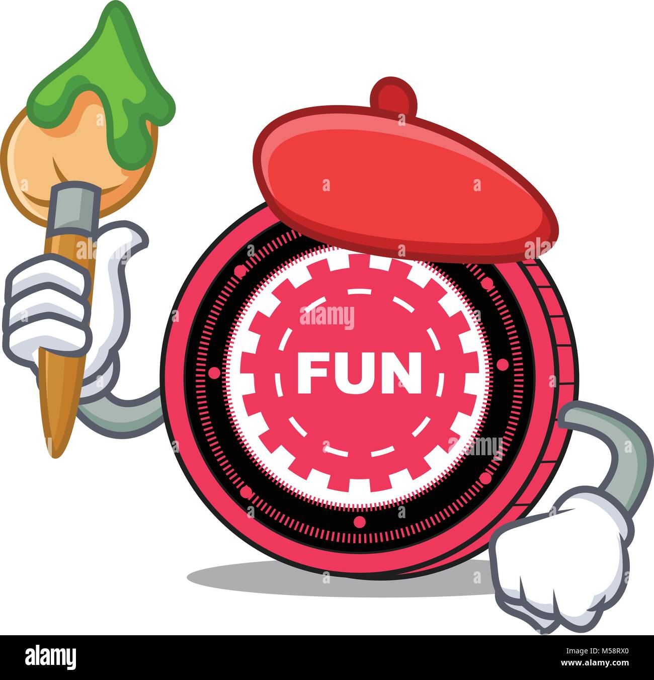 Artist FunFair coin character cartoon Stock Vector Image & Art - Alamy