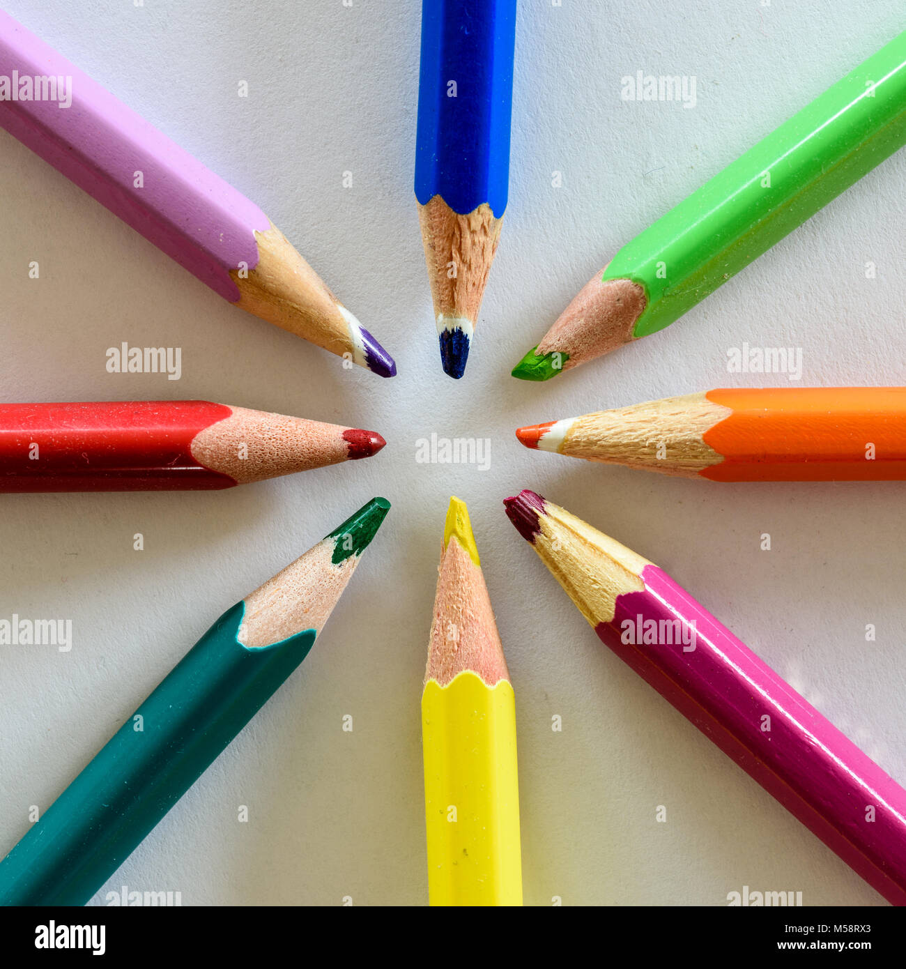 Old colored children's crayons Stock Photo - Alamy