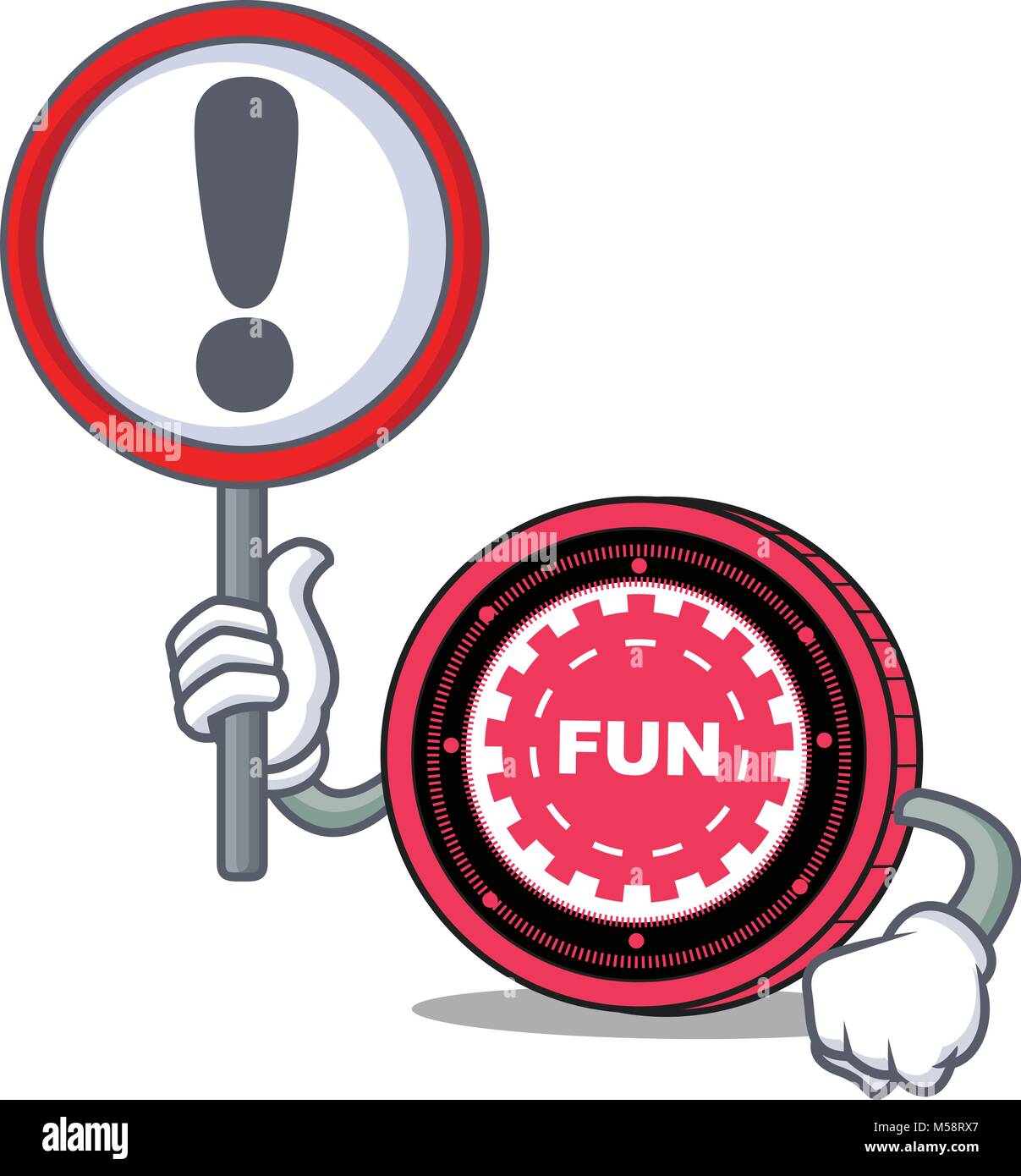With sign FunFair coin character cartoon Stock Vector Image & Art - Alamy