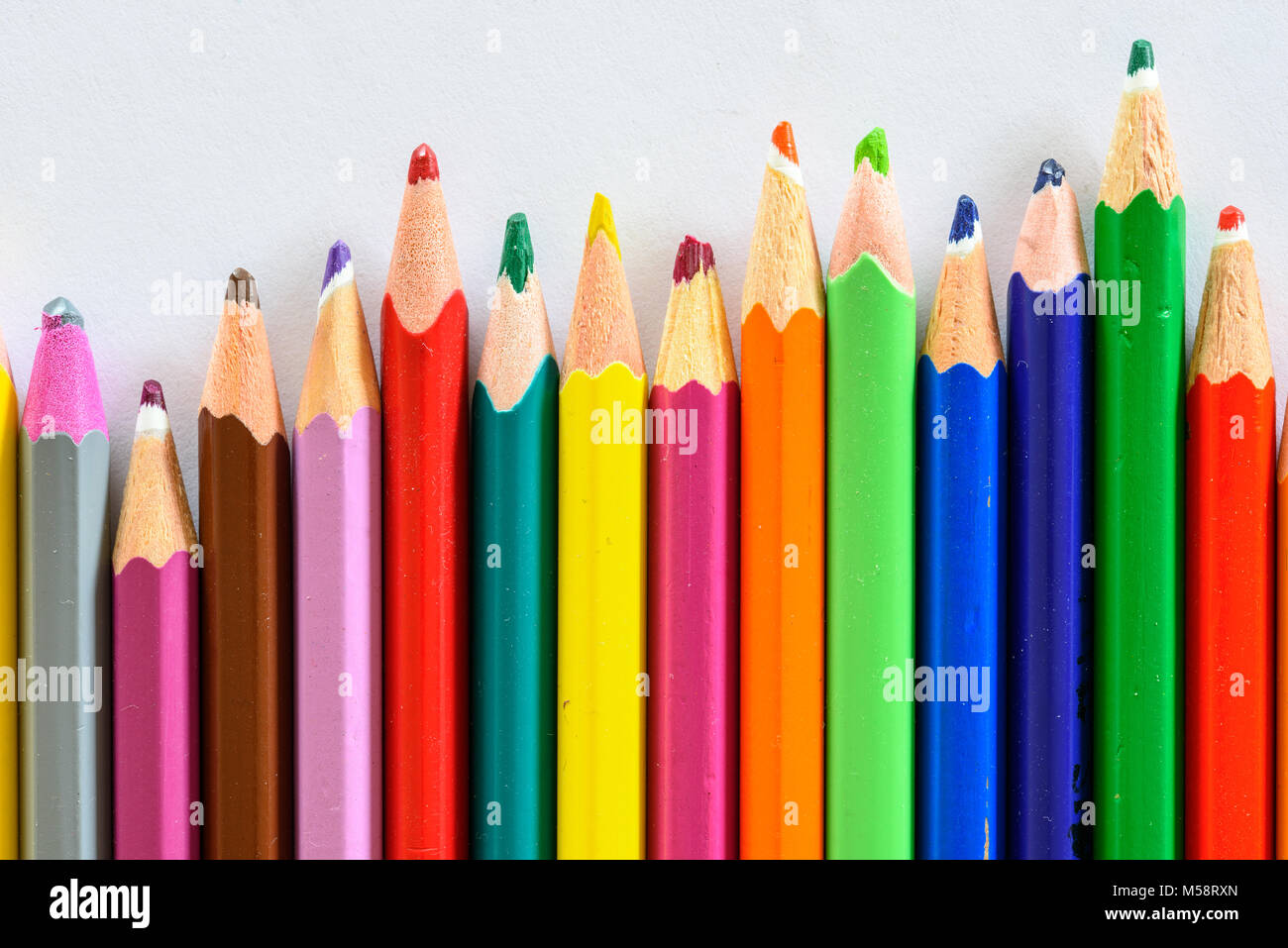 Old colored children's crayons Stock Photo - Alamy