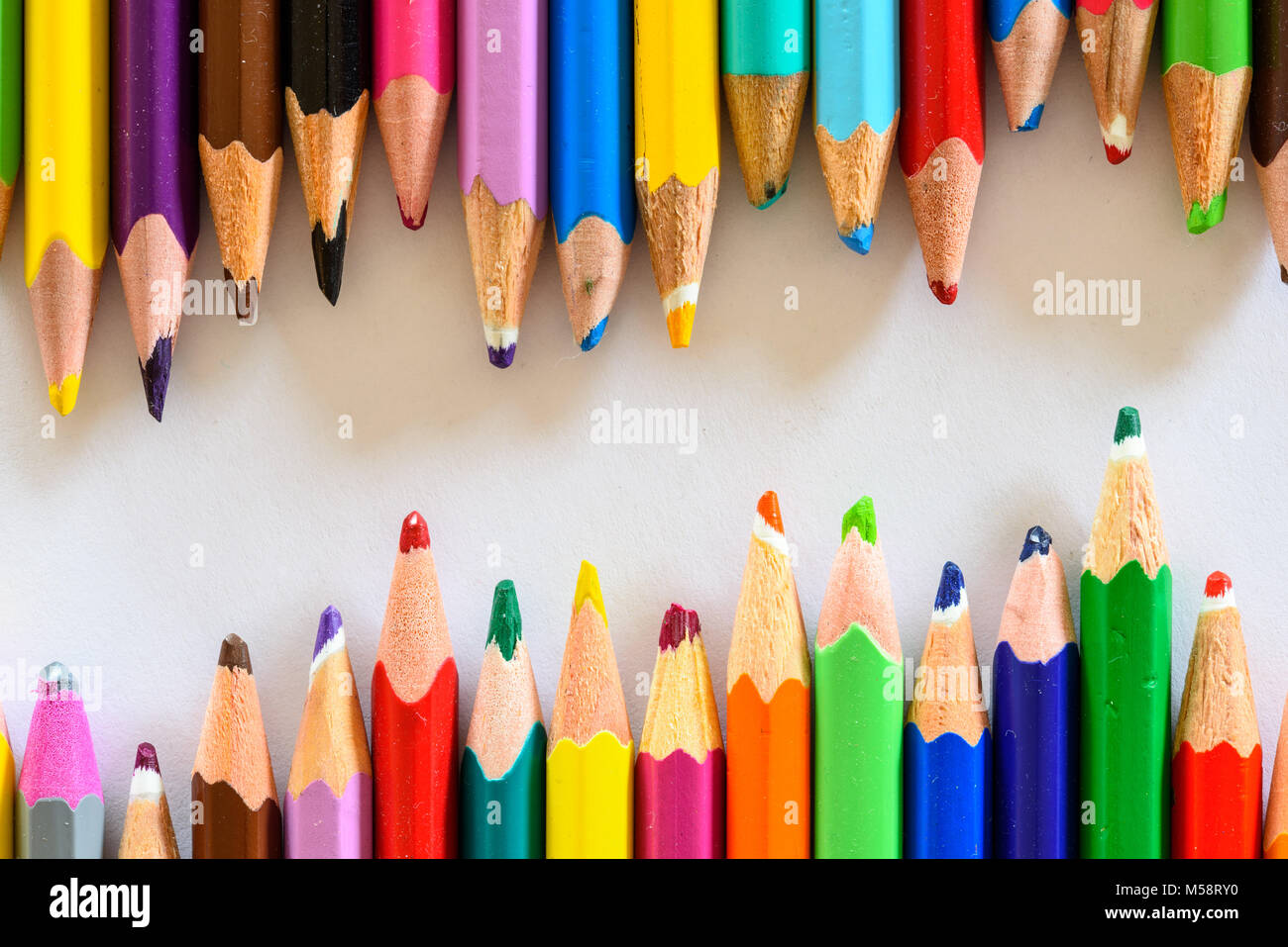 Old colored children's crayons Stock Photo - Alamy