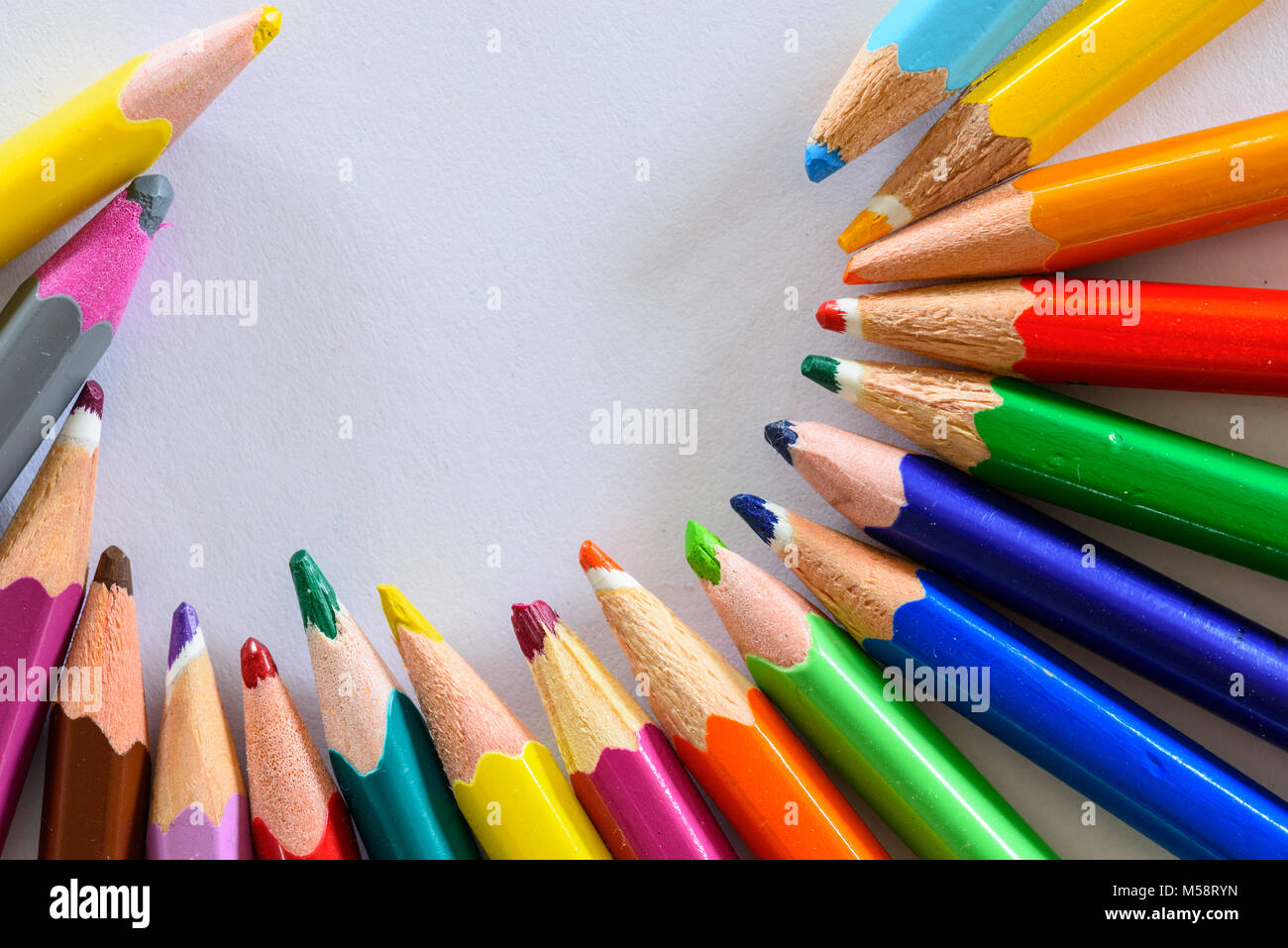 Old colored children's crayons Stock Photo - Alamy