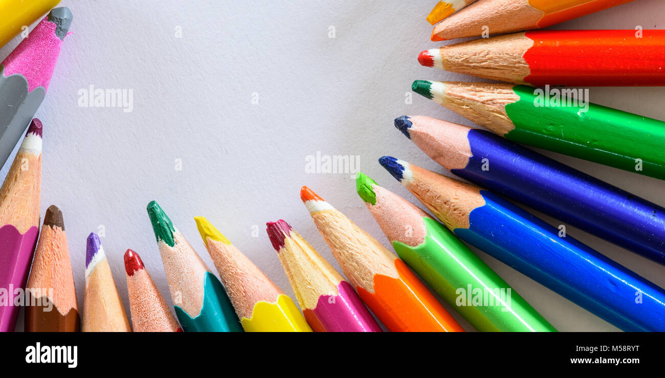 Old colored children's crayons Stock Photo - Alamy