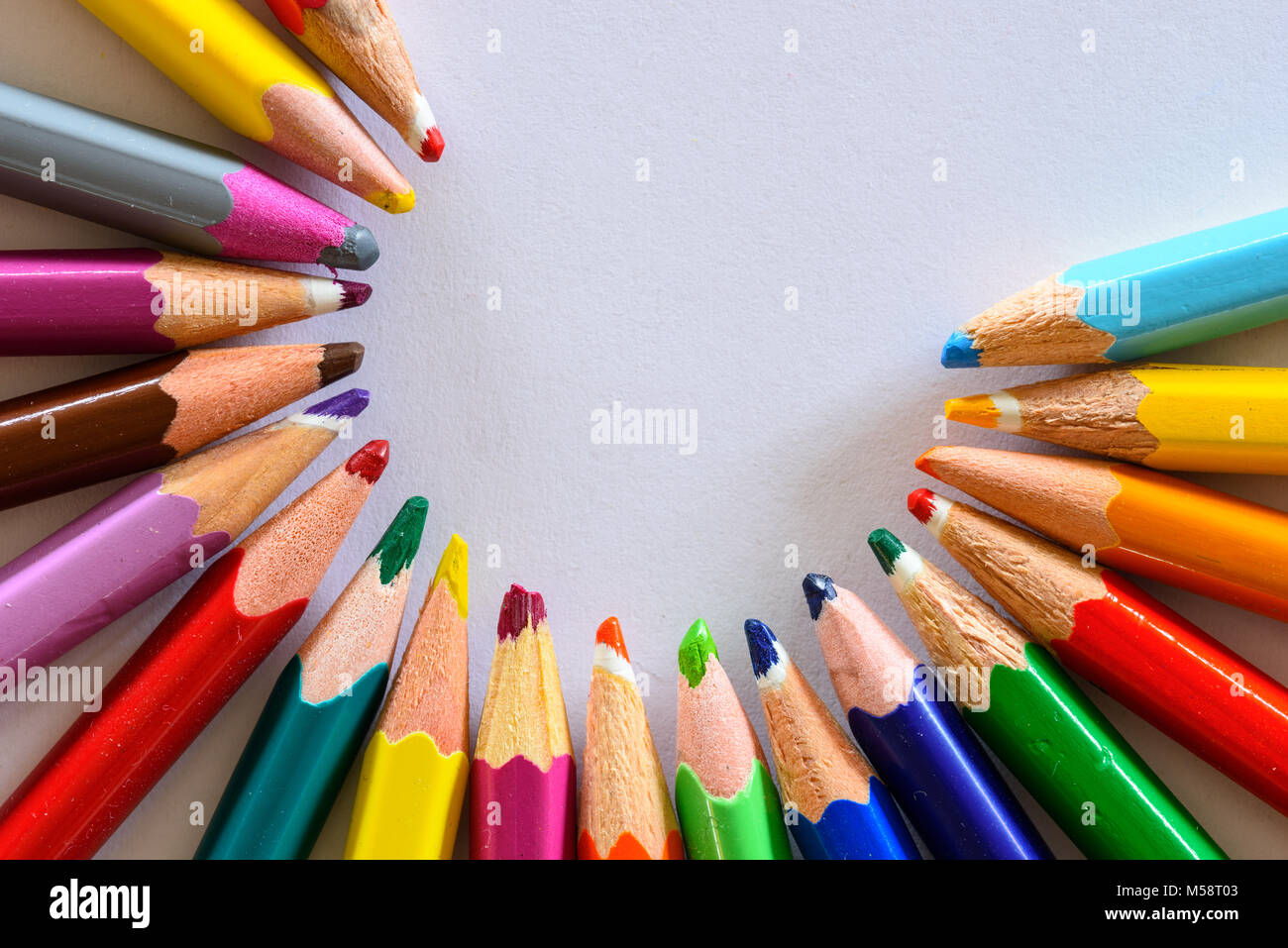Old colored children's crayons Stock Photo - Alamy