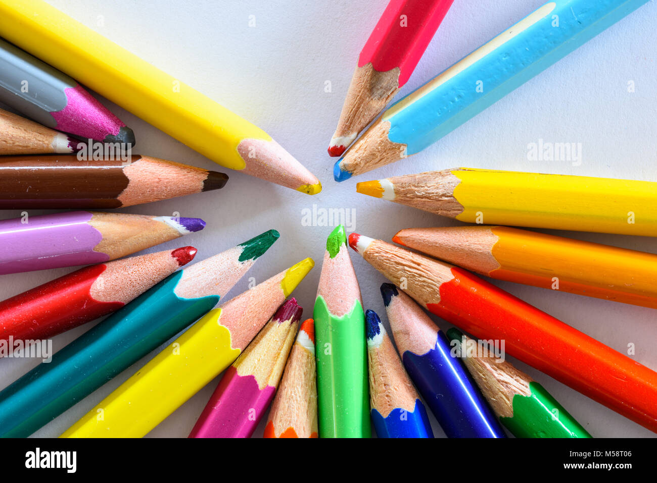 Old colored children's crayons Stock Photo - Alamy