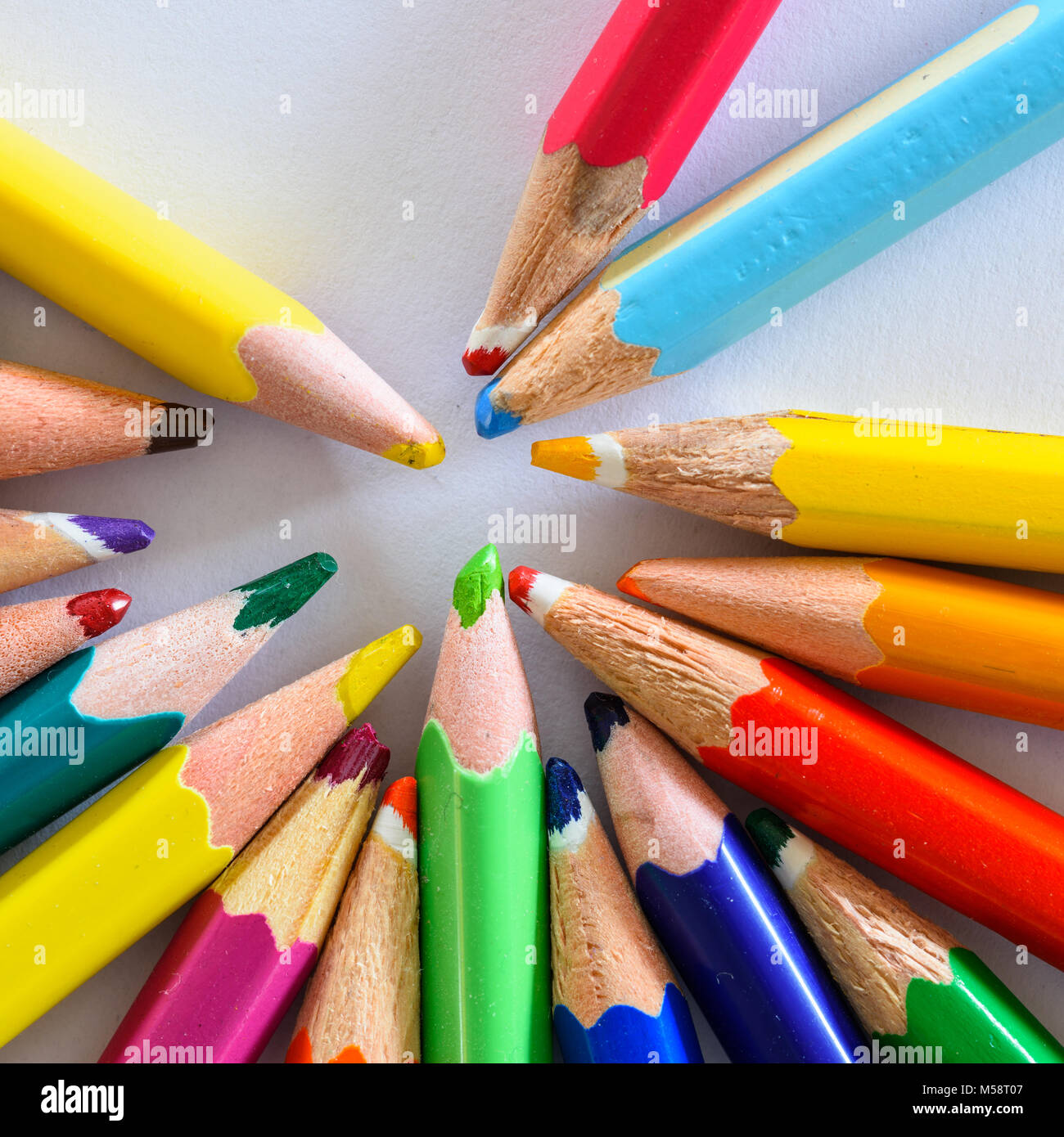 Old colored children's crayons Stock Photo - Alamy