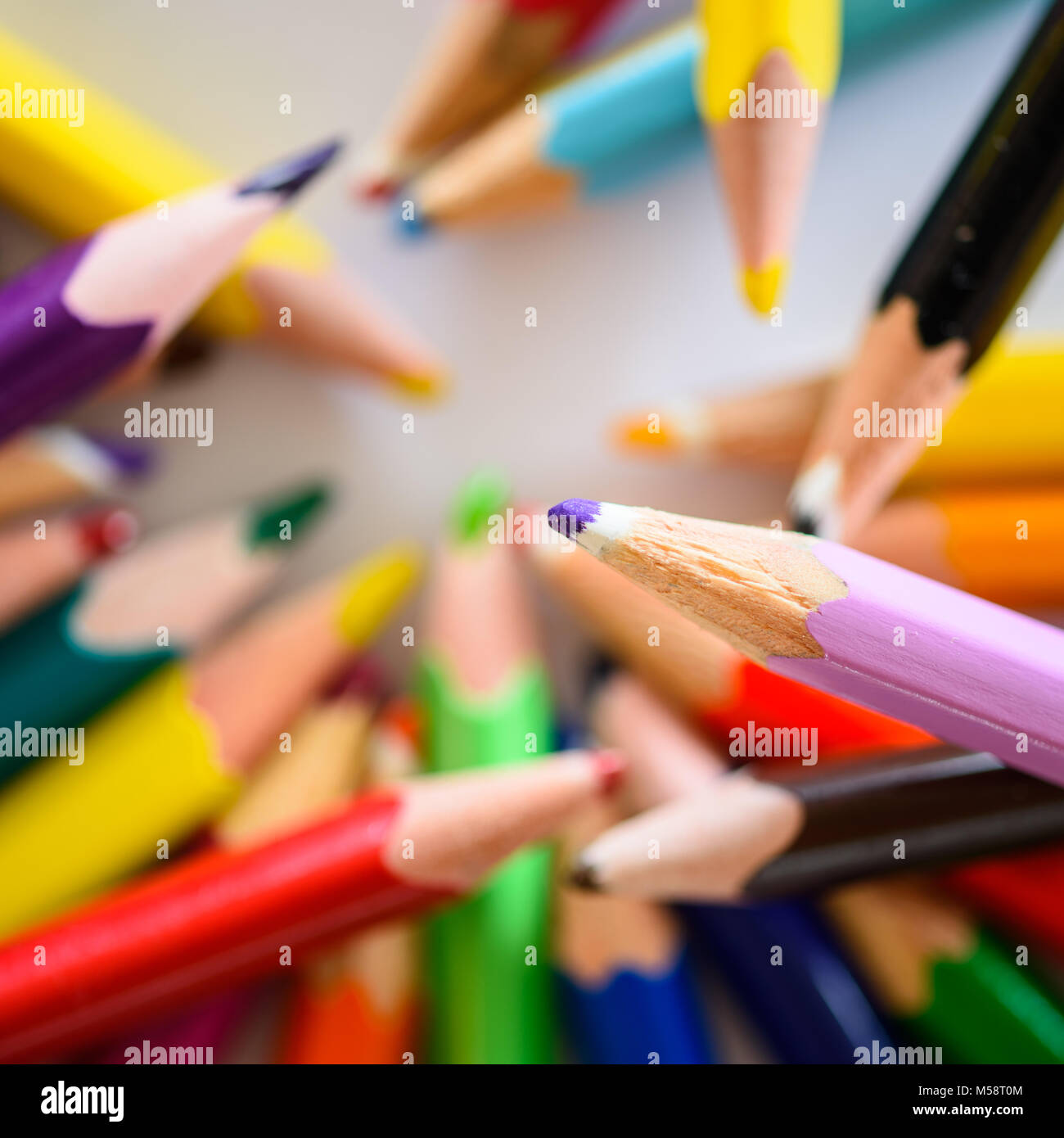 Old colored children's crayons Stock Photo - Alamy