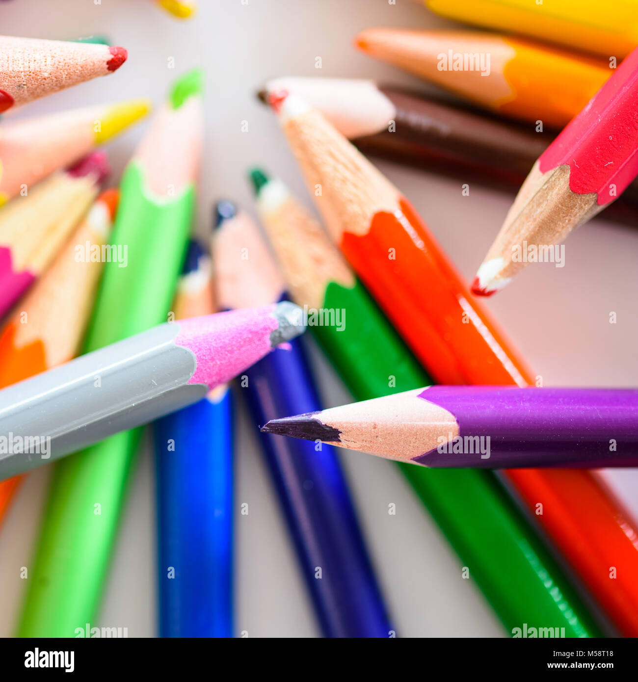 Old colored children's crayons Stock Photo - Alamy