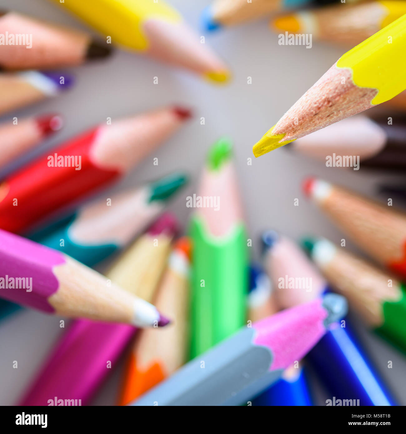 Old colored children's crayons Stock Photo - Alamy