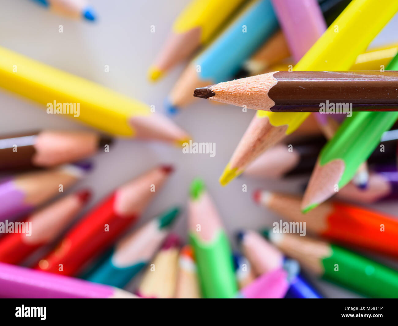 Old colored children's crayons Stock Photo - Alamy