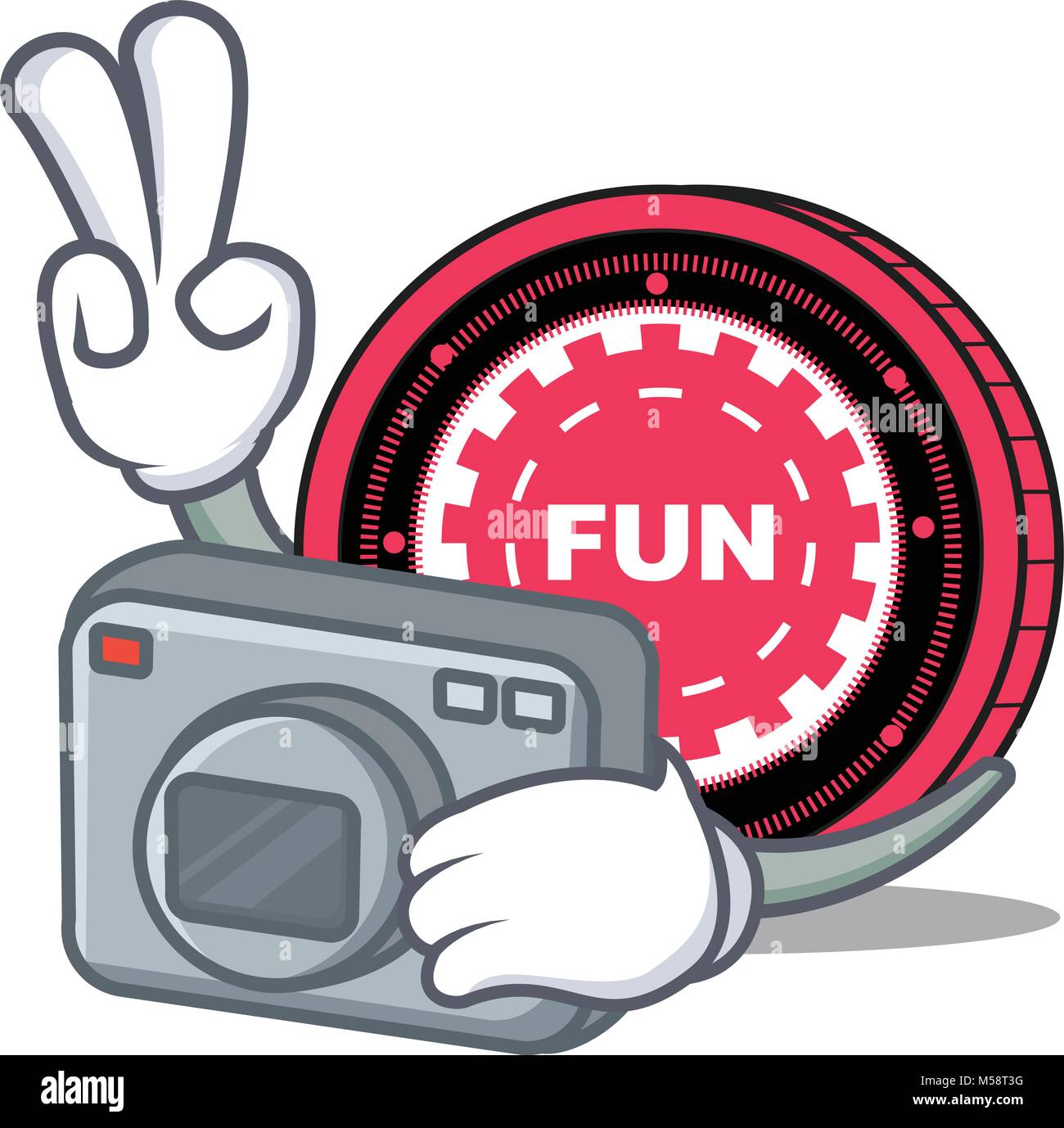 Photographer FunFair coin mascot cartoon Stock Vector Image & Art - Alamy