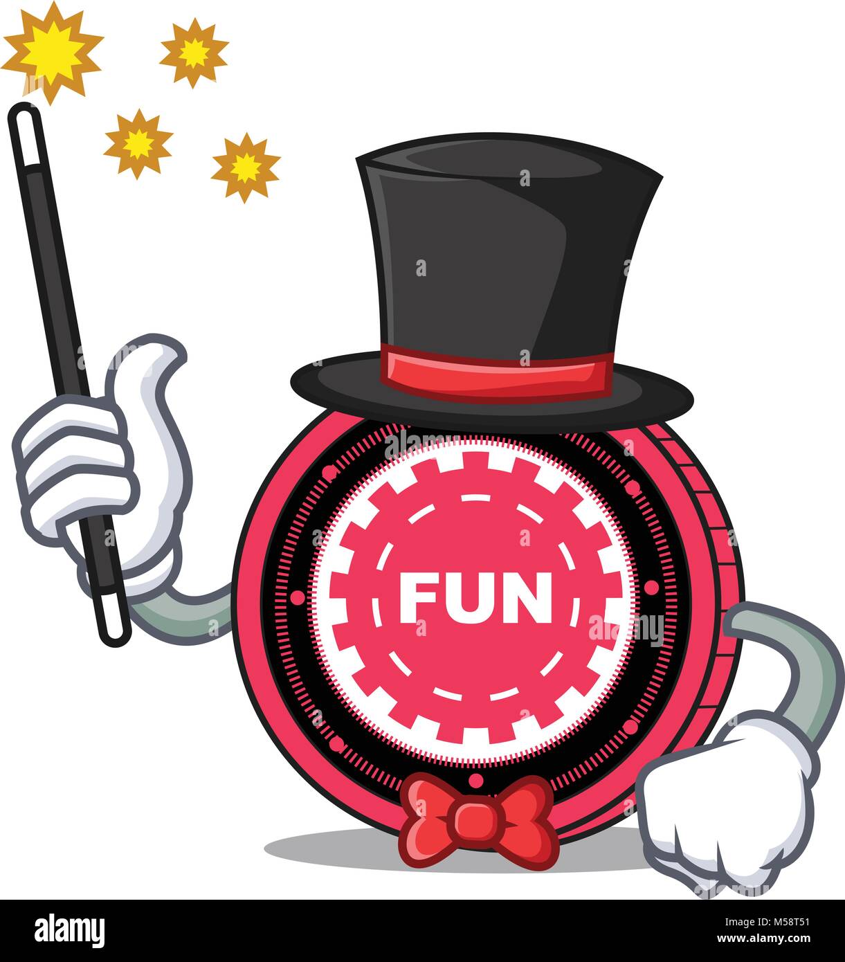 Magician FunFair coin mascot cartoon Stock Vector Image & Art - Alamy
