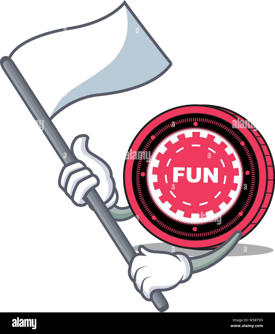 With flag FunFair coin mascot cartoon Stock Vector Image & Art - Alamy