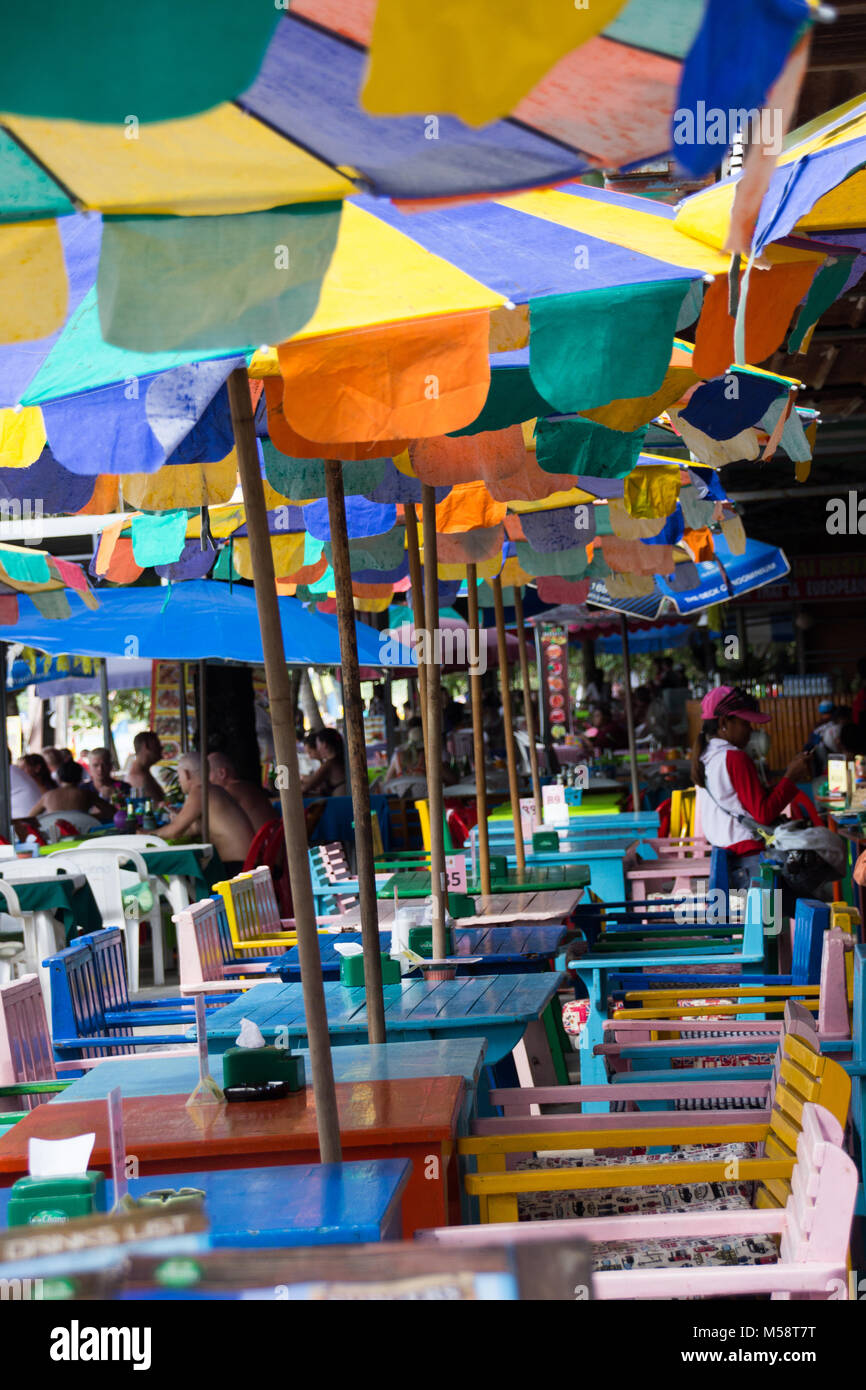 colourful cafe restaurant street scene in Phuket at Patong beach Stock ...