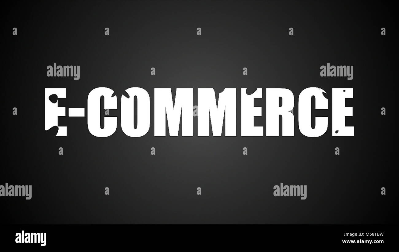 E-commerce text. Abstract background. Digital 3d rendering Stock Photo ...