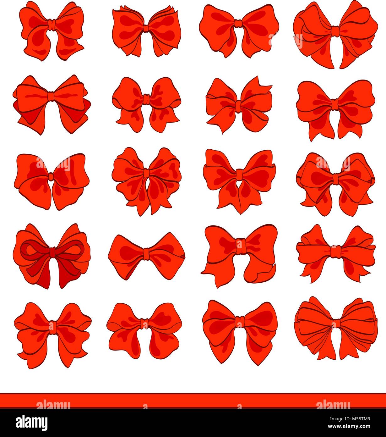 cartoon red bows set on white. vector decorative elements Stock Vector Image & Art - Alamy