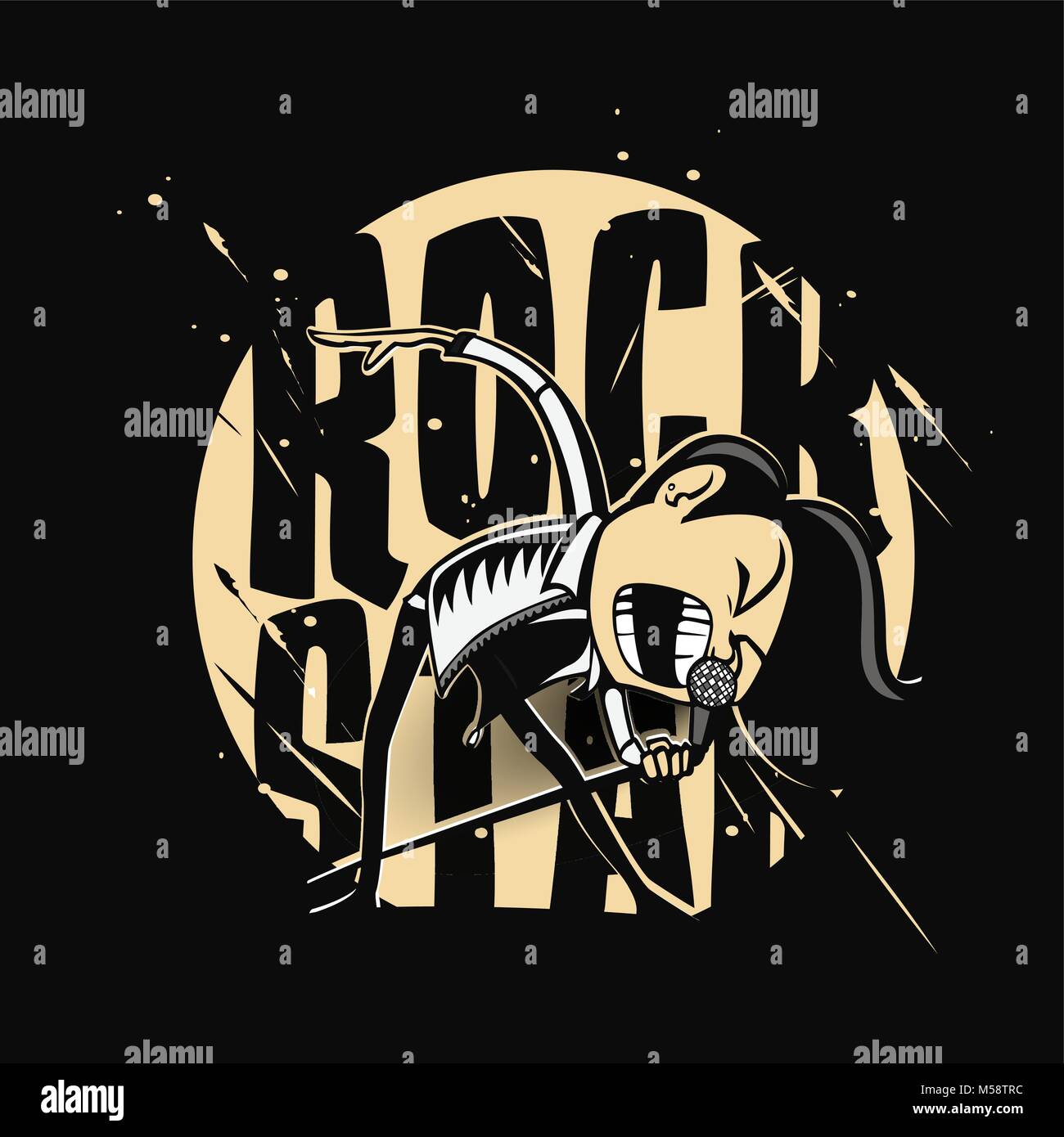 Minimal logo of rock star vector illustration design Stock Vector Image ...