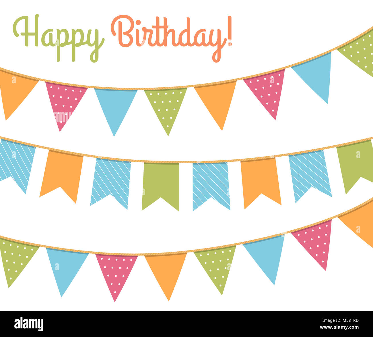 Colorful bunting for happy birthday, vector eps10 illustration Stock ...