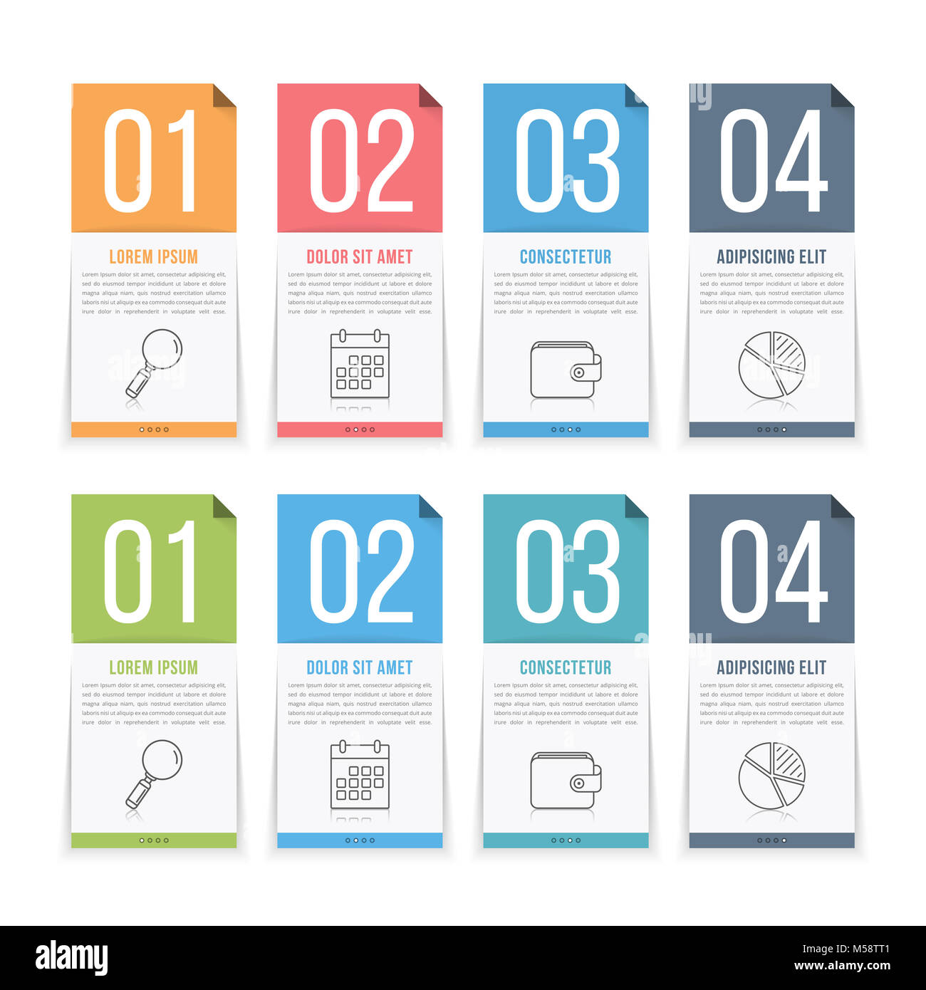 Set of infographic elements with numbers, line icons and place for your ...