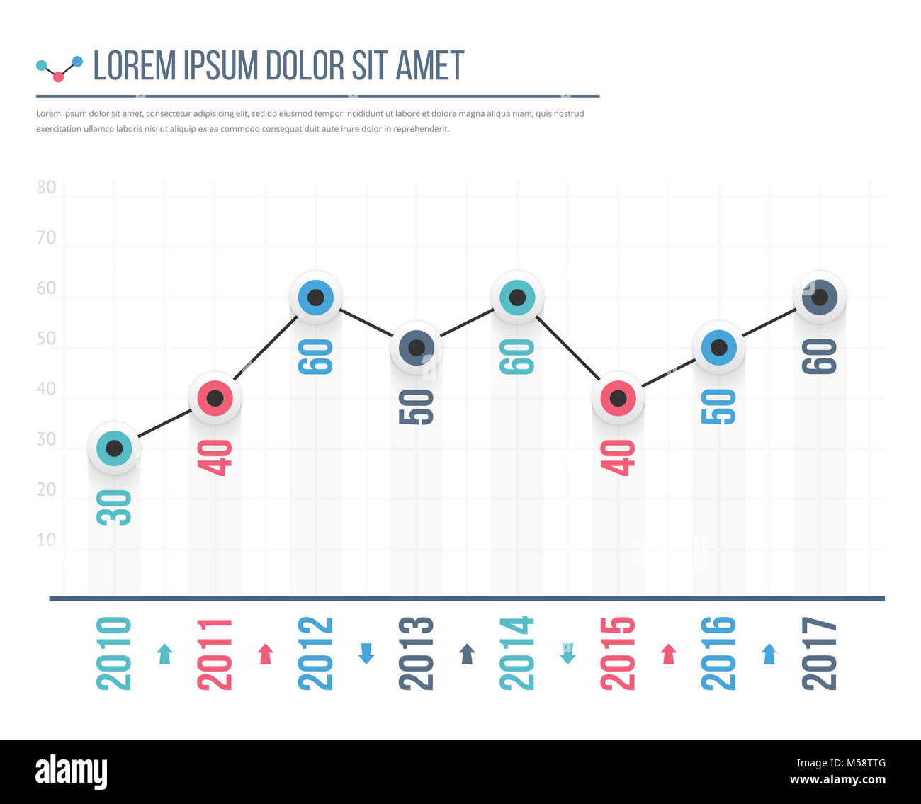 Line graph template, business infographics, vector eps10 illustration ...