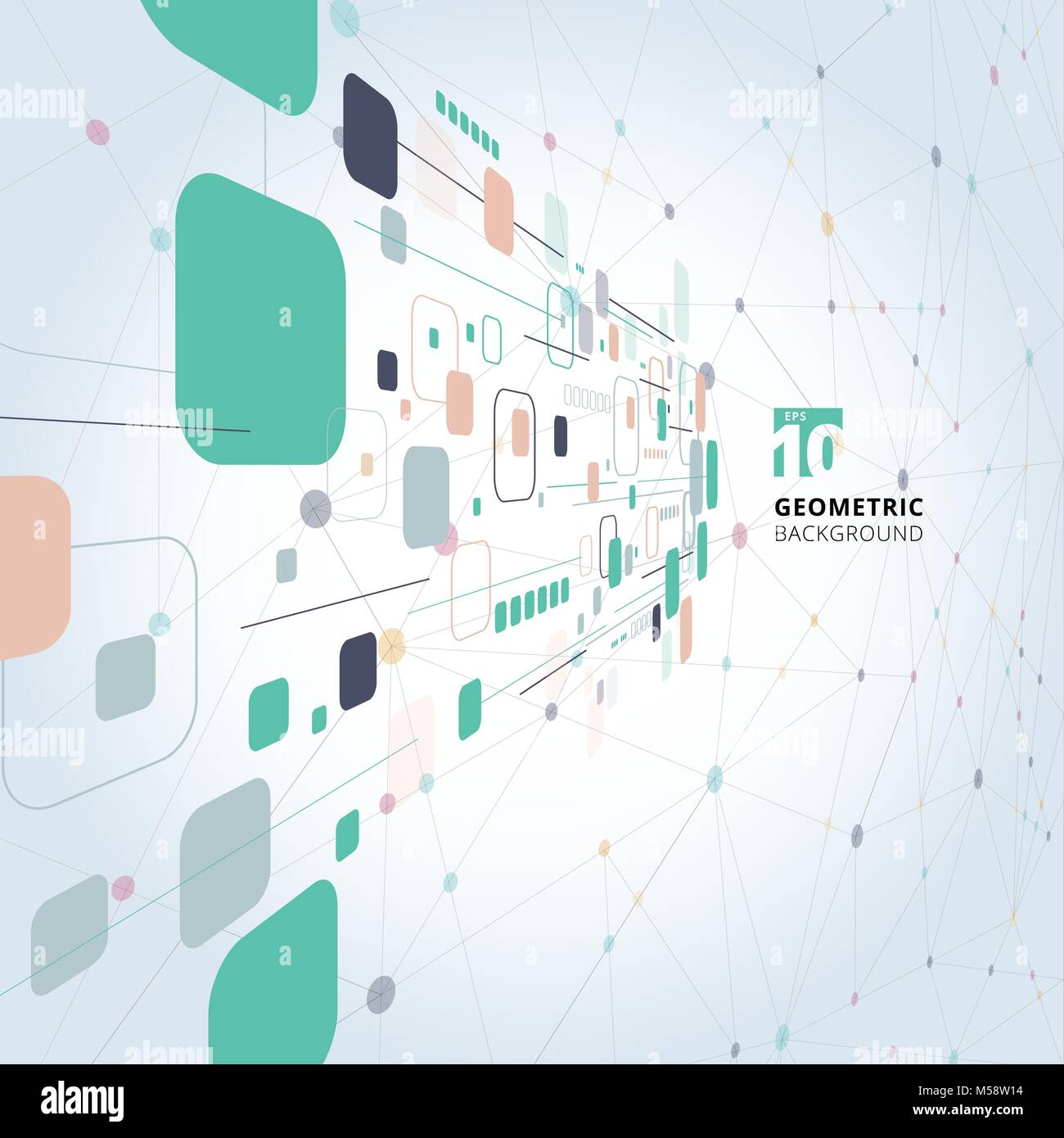 Abstract colorful technology geometric squares lines connection ...