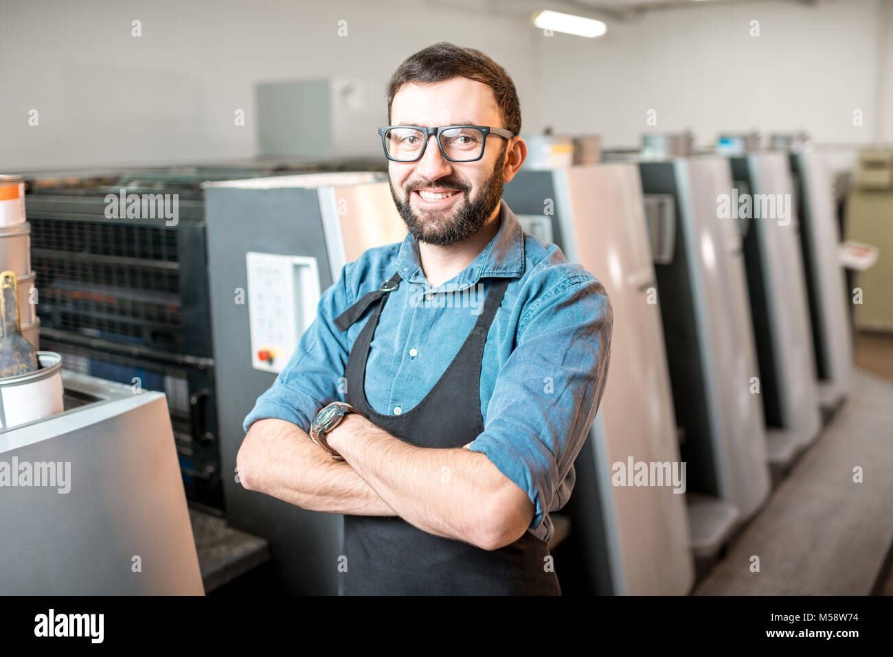 Typographer portrait at the manufacturing Stock Photo - Alamy