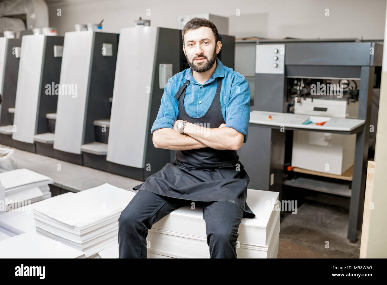 Typographer portrait at the manufacturing Stock Photo - Alamy