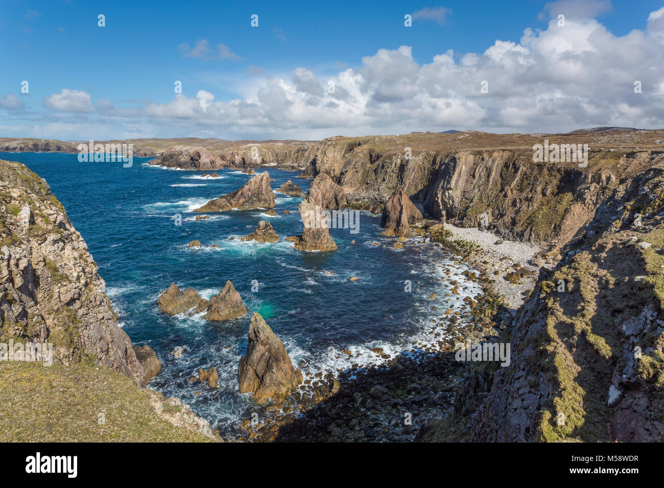 The Mangersta sea stacks on the Isle of Lewis, Outer Hebrides, Scotland ...