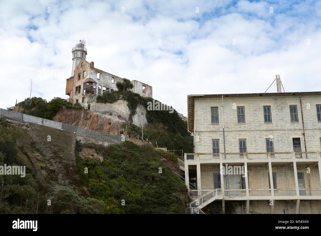 Buildings At The Historic Prison On Alcatraz Island, San Francisco ...