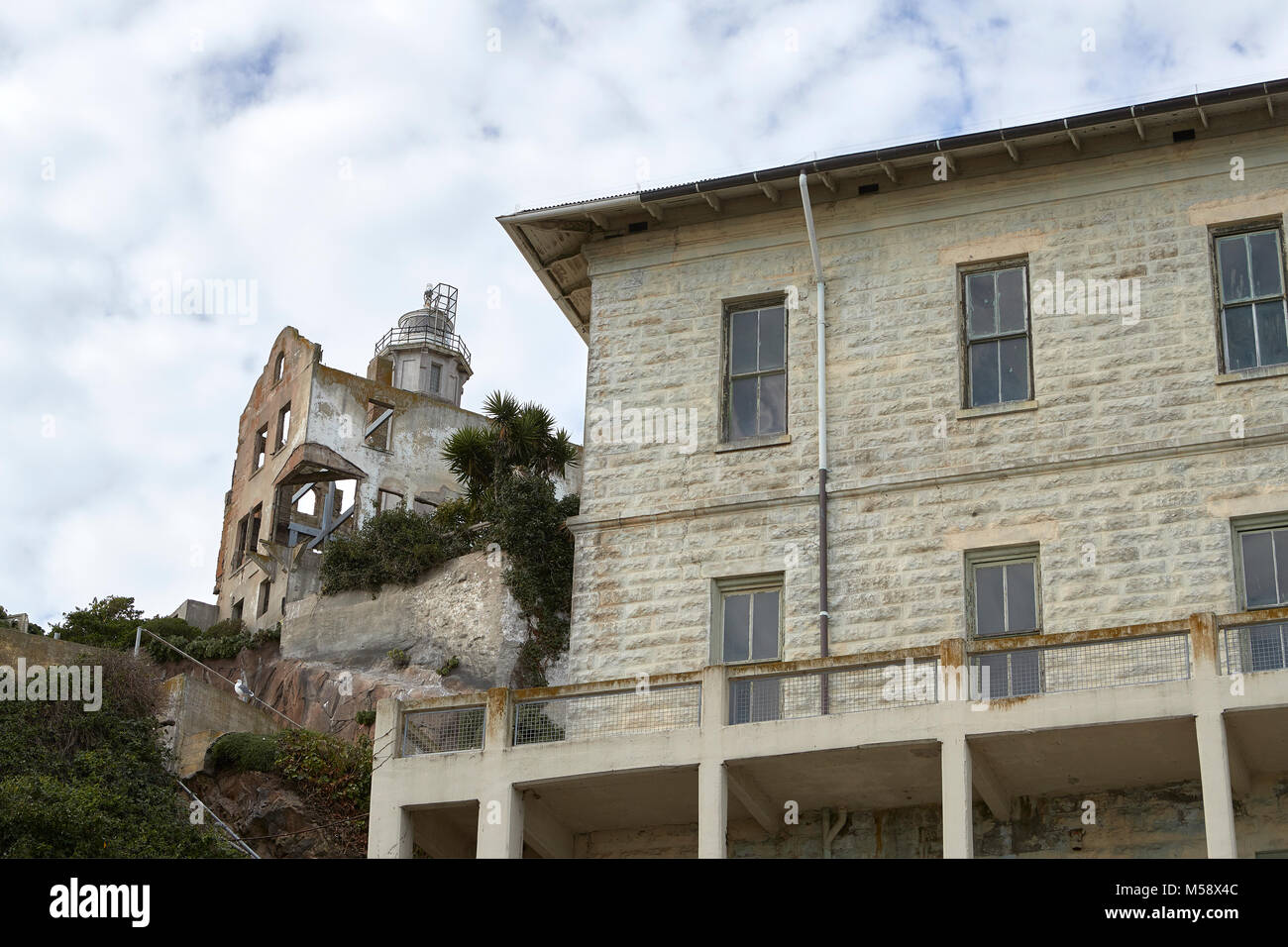 Buildings At The Historic Prison On Alcatraz Island, San Francisco ...