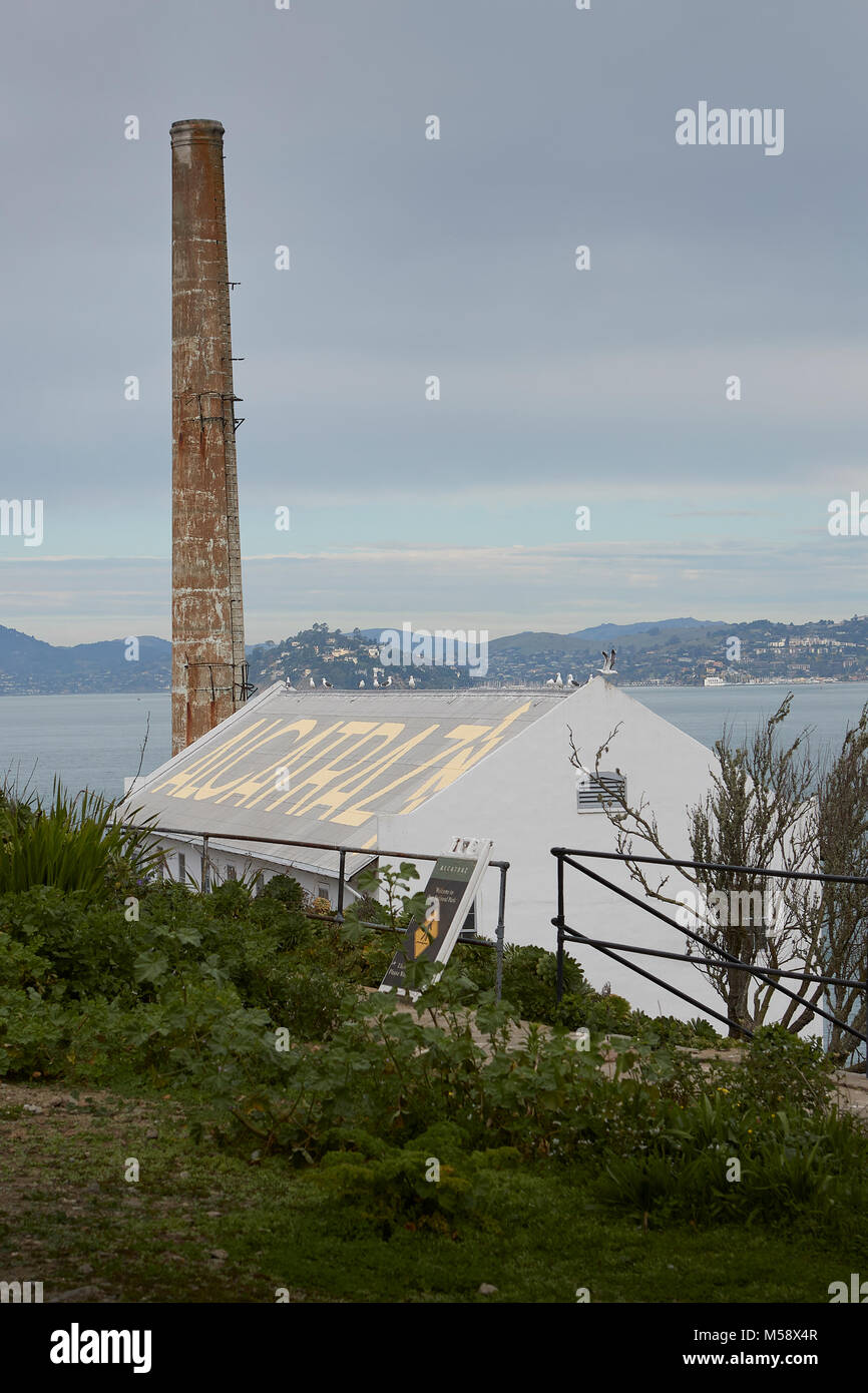 Chimney, (Smoke Stack), Of The Power Plant At Alcatraz, San Francisco ...