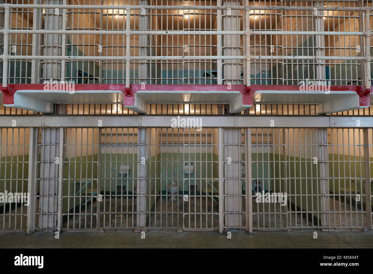 Interior Of The Cell Block Of Alcatraz Prison, San Francisco ...