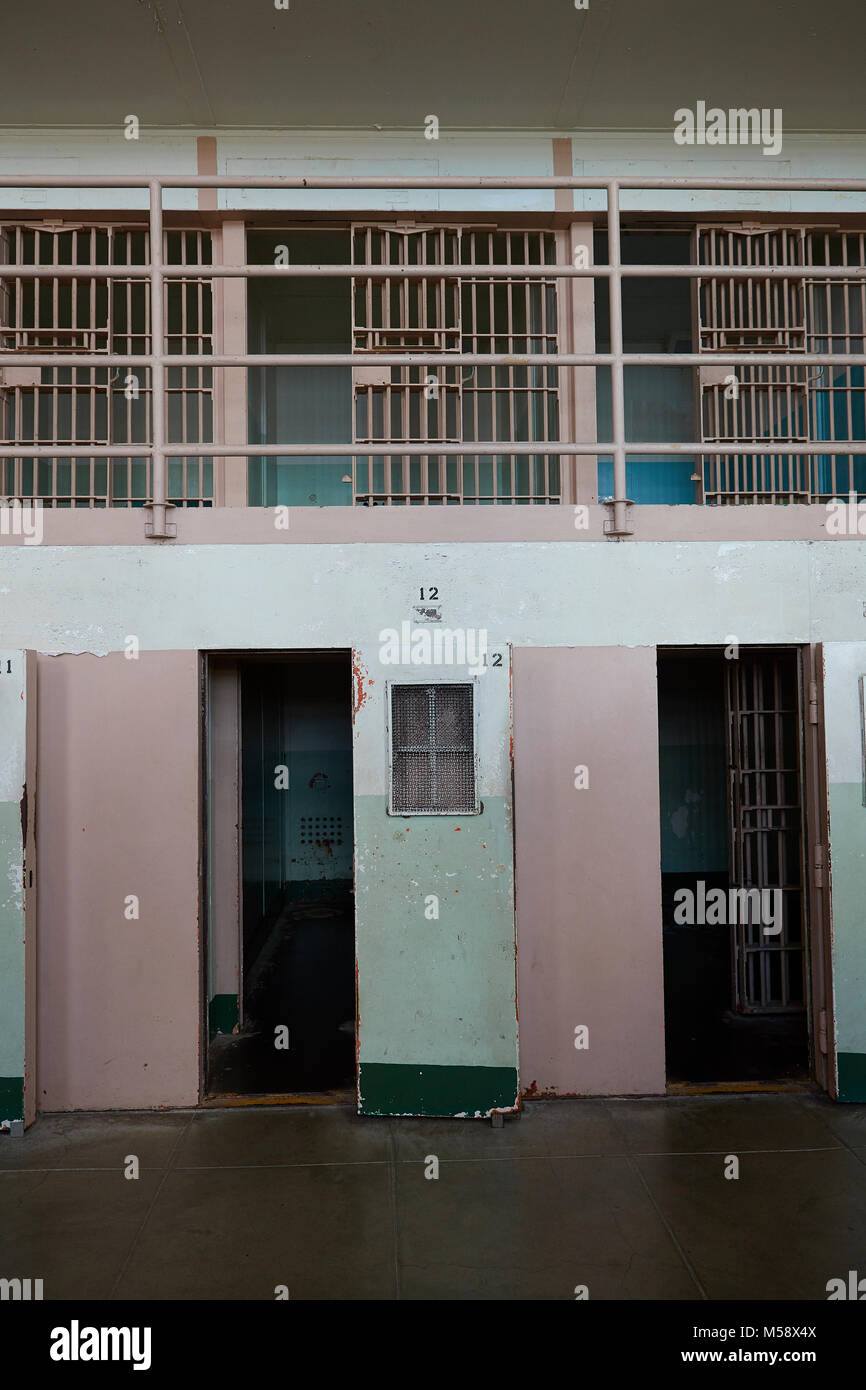 Interior Of The Cell Block Of Alcatraz Prison, San Francisco ...