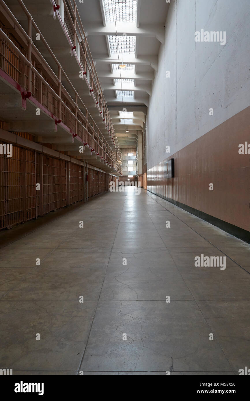 Interior Of The Cell Block Of Alcatraz Prison, San Francisco ...