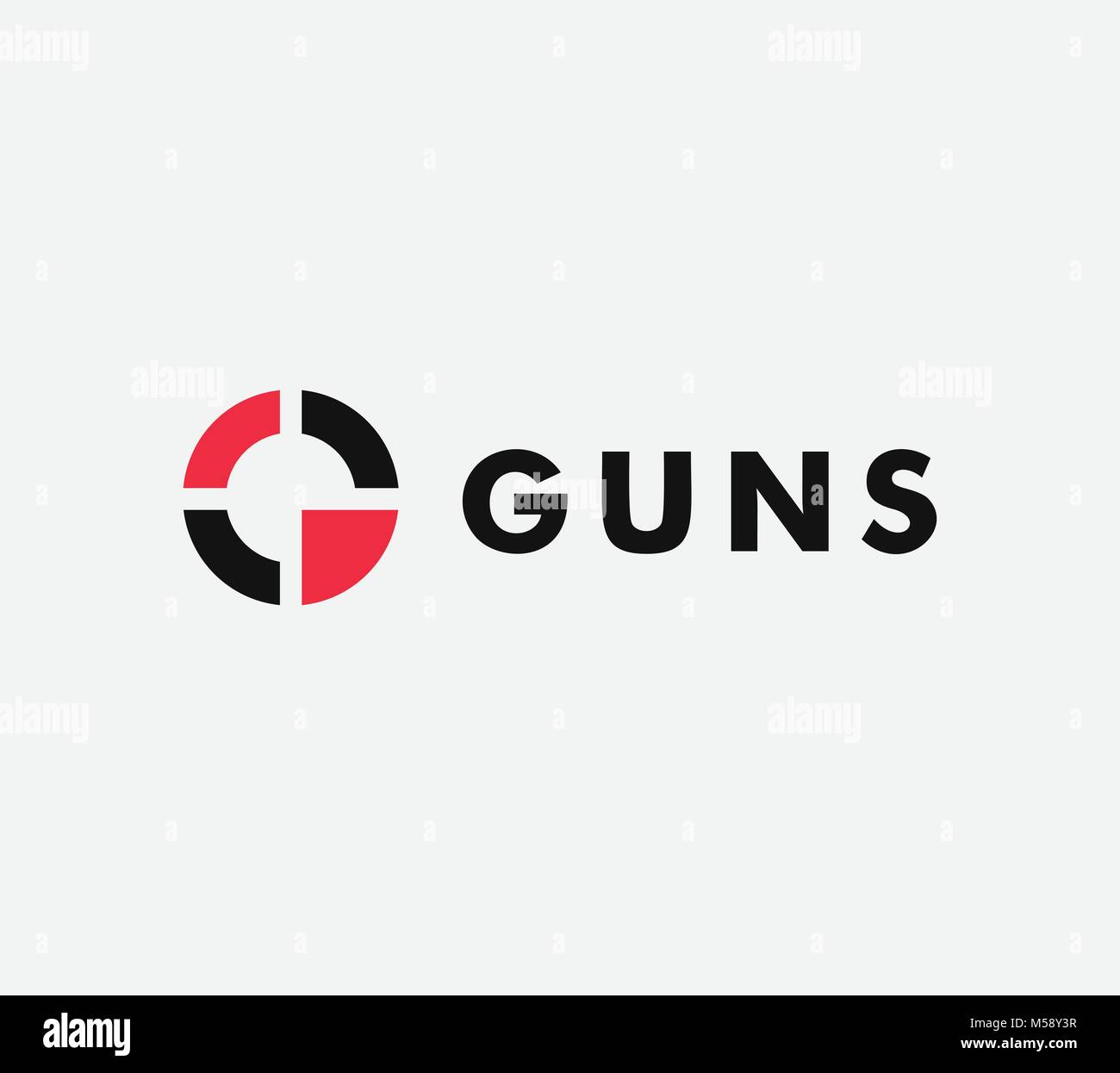 Aim vector linear stylized icon, goal abstract sign, target symbol, gun ...